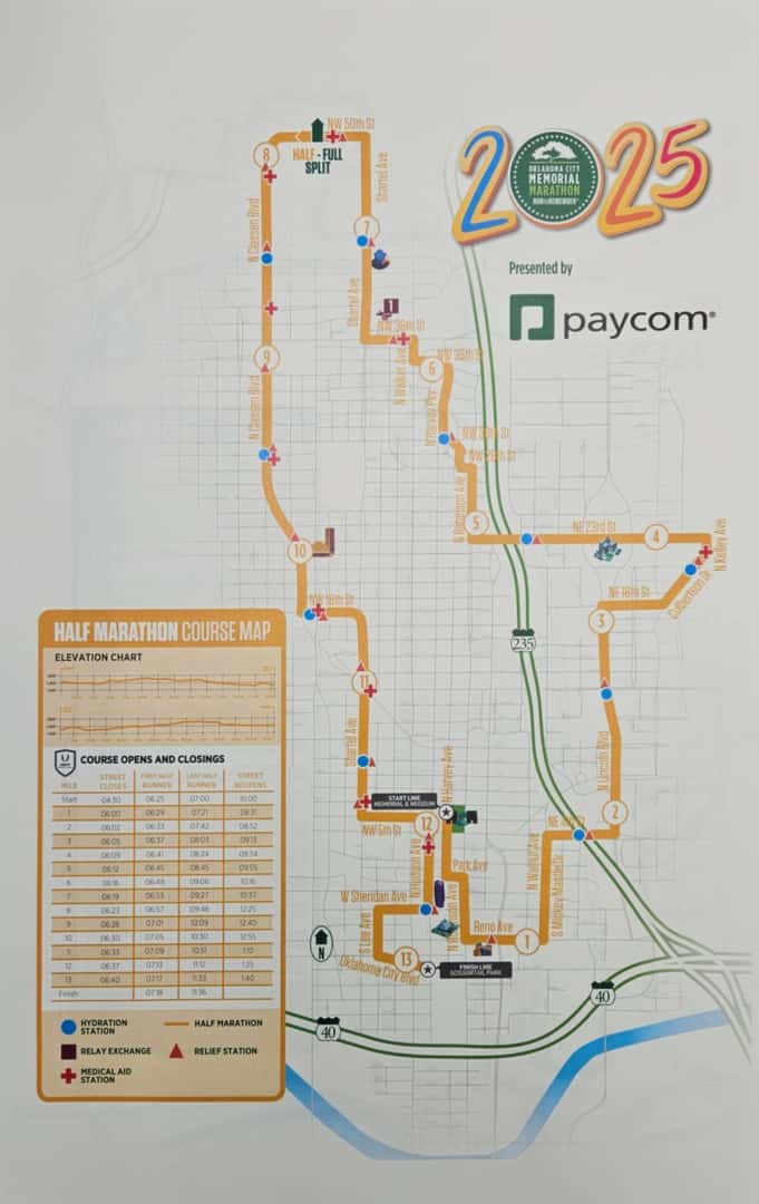 Oklahoma City Marathon Route