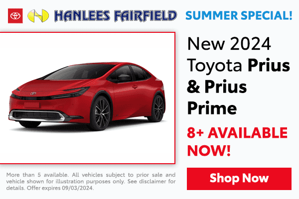 Current New Toyota Specials Offers | Hanlees Fairfield Toyota